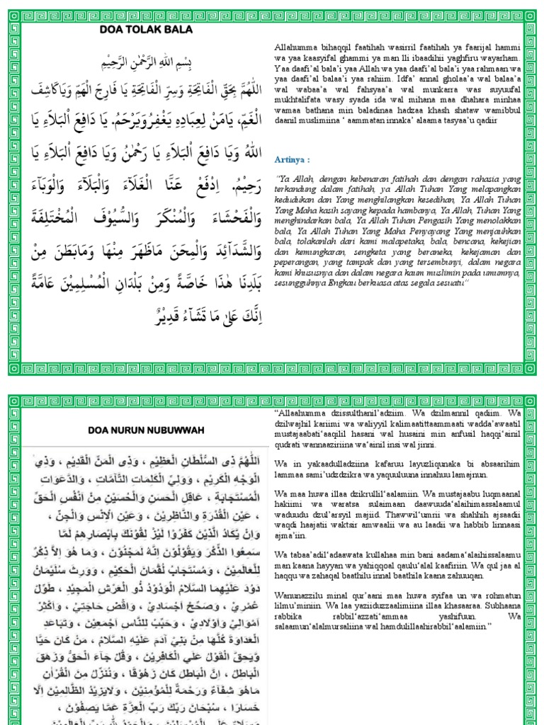 Doa Tolak Bala | PDF | Agama & Spiritualitas