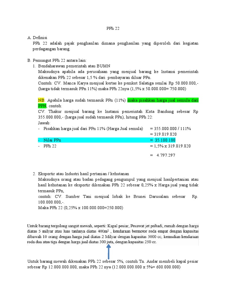 Contoh PPh 22 untuk Hasil Pertanian | PDF