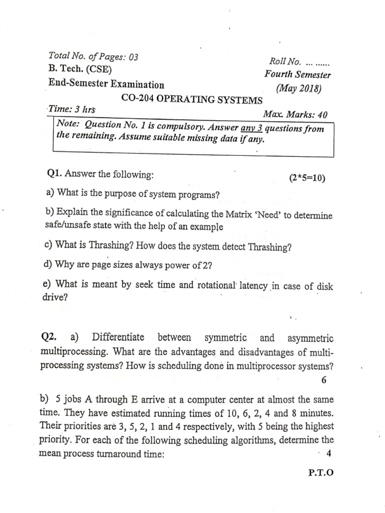 CO204 2018 May Endsem | PDF