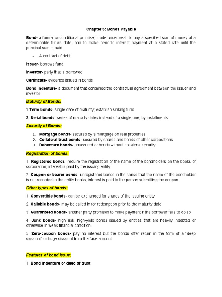 Chapter 5 Bonds Payable | PDF | Bonds (Finance) | Securities (Finance)