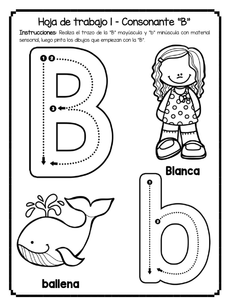 Hojas de Trabajo - Semana 1 - Consonante B | PDF | Artes del Lenguaje y ...