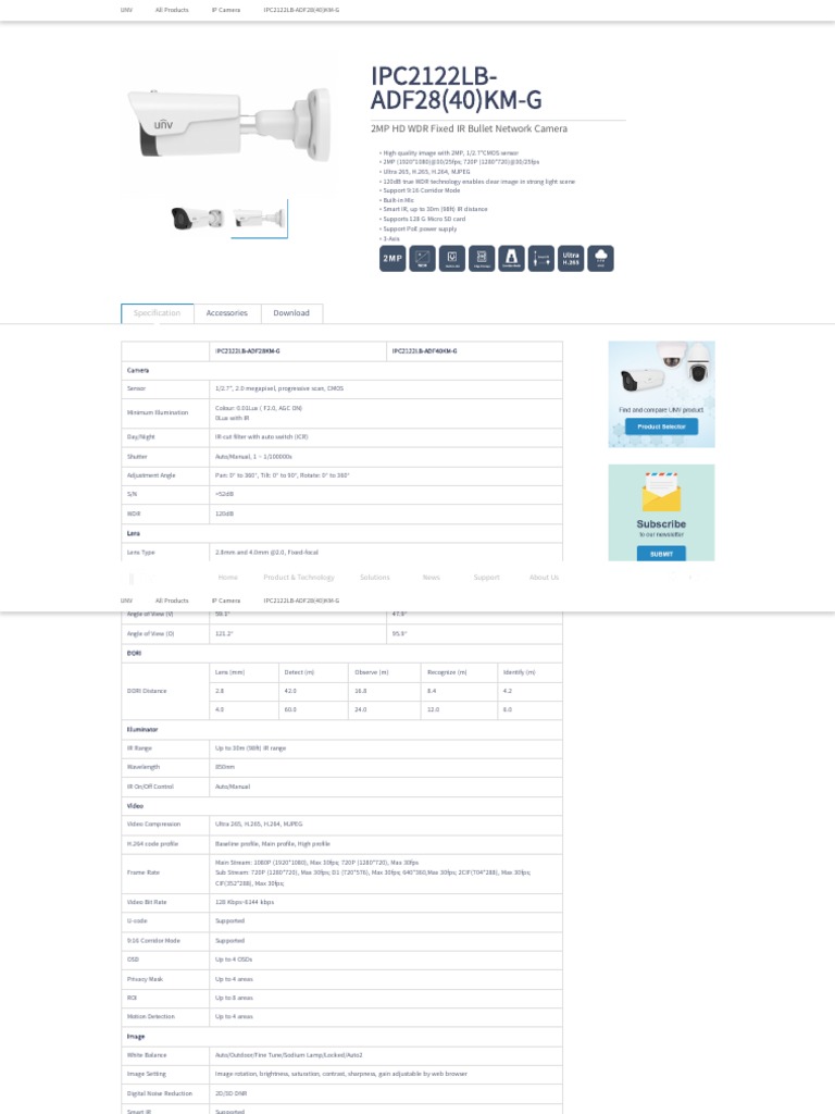 IPC2122LB-ADF28 (40) KM-G - Uniview - Leader of AIoT Solution | PDF