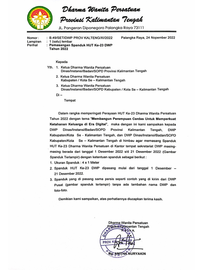 Pemasangan Spanduk HUT DWP | PDF