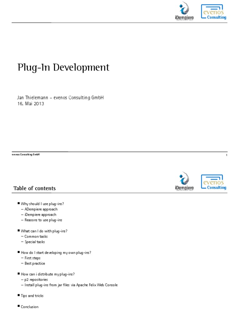 IDempiere Plug-In Development | PDF