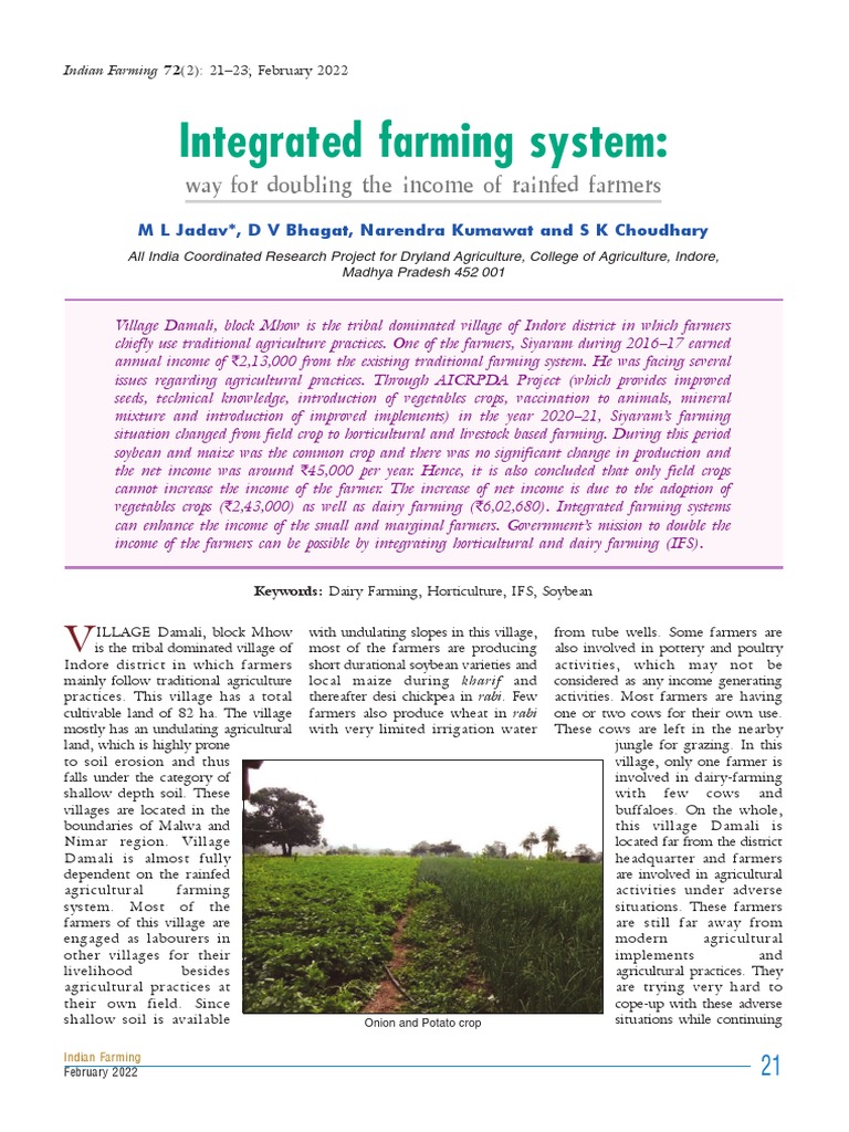 08 Integrated Farming System | PDF | Agriculture | Farmer