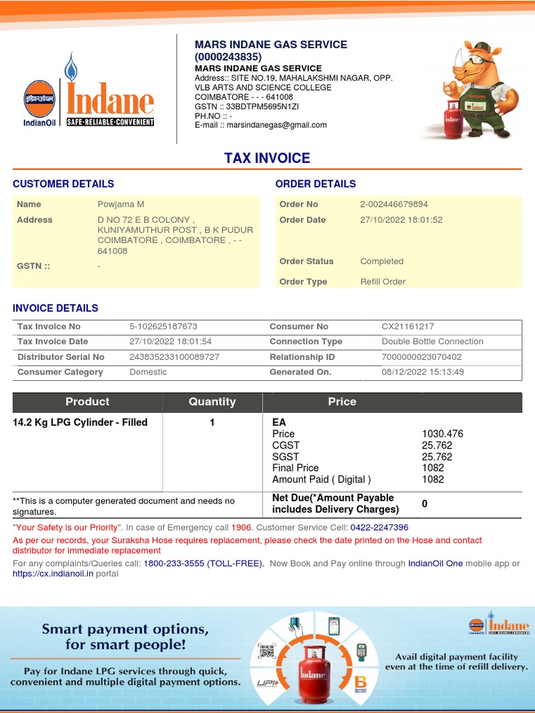 Invoice | PDF | Liquefied Petroleum Gas | Invoice