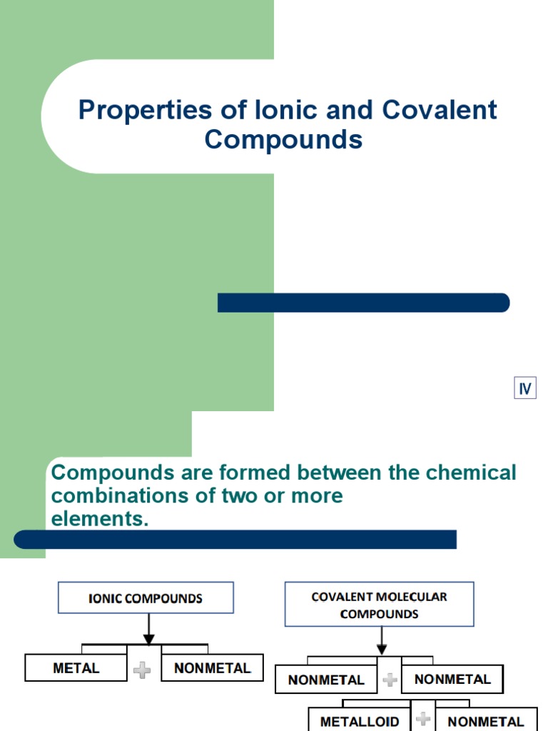 Ionic vs Covalent Compound Properties | PDF
