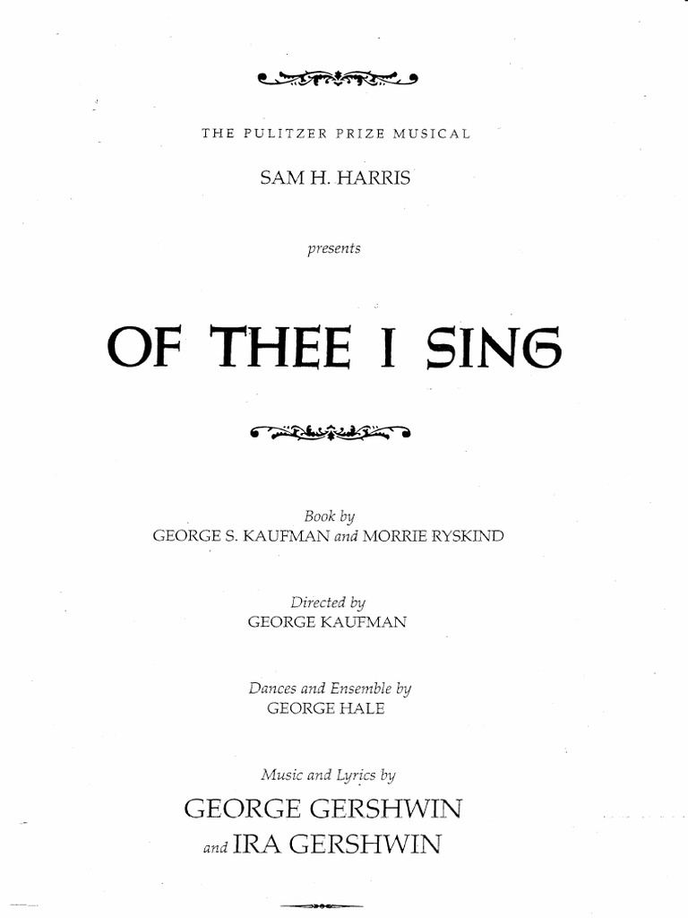 Of Thee I Sing PV | PDF | Performing Arts | Musical Theatre