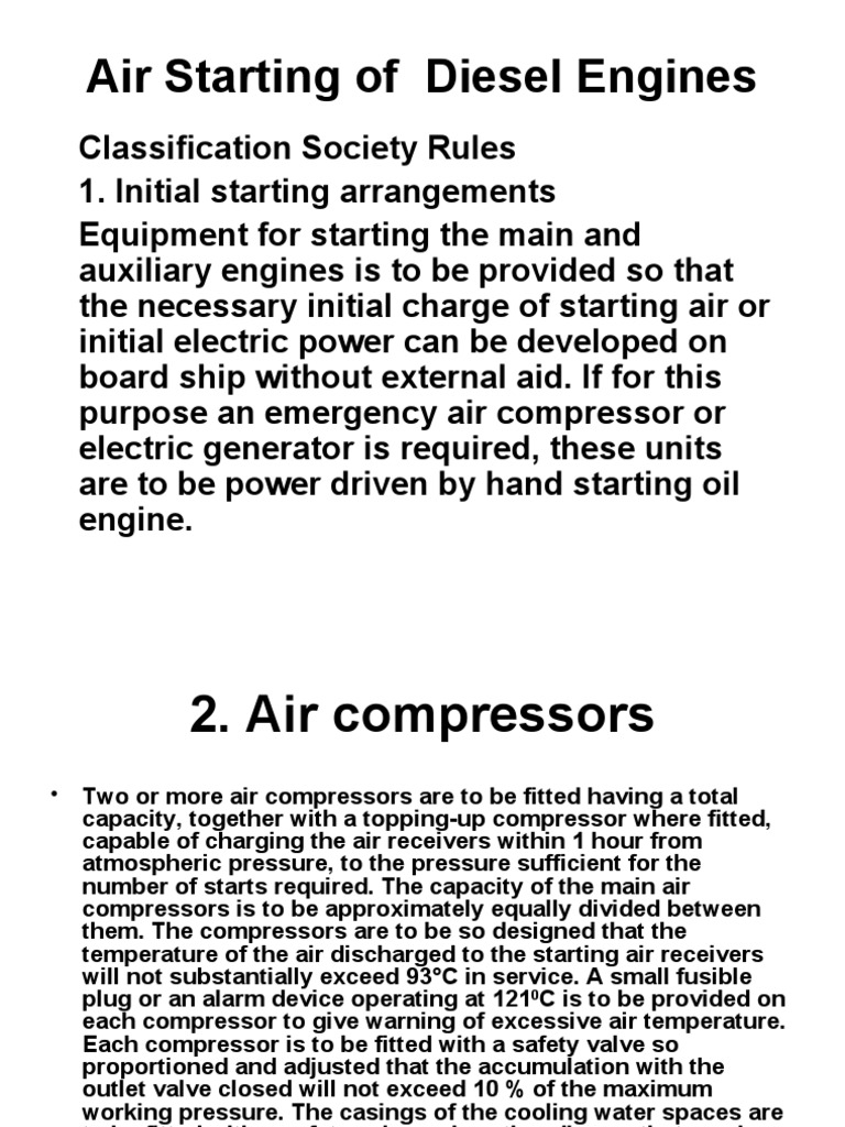 Air Starting Systems for Diesel Engines | PDF | Valve | Piston