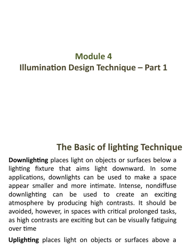 Illumination Design Technique - Part 1 | Download Free PDF | Lighting ...