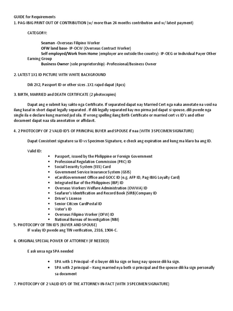 GUIDE HDMF For Requirements | PDF | Identity Document | Governance