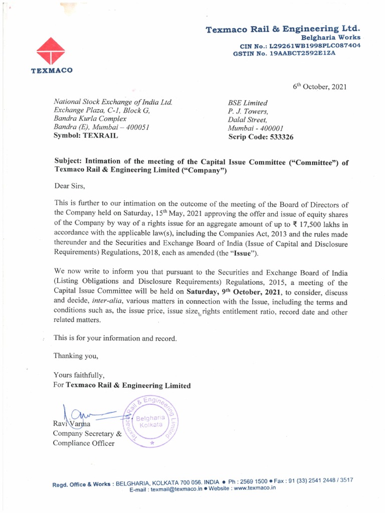 Rail & Engineering LTD.: Texmaco | PDF | Companies | Financial Markets