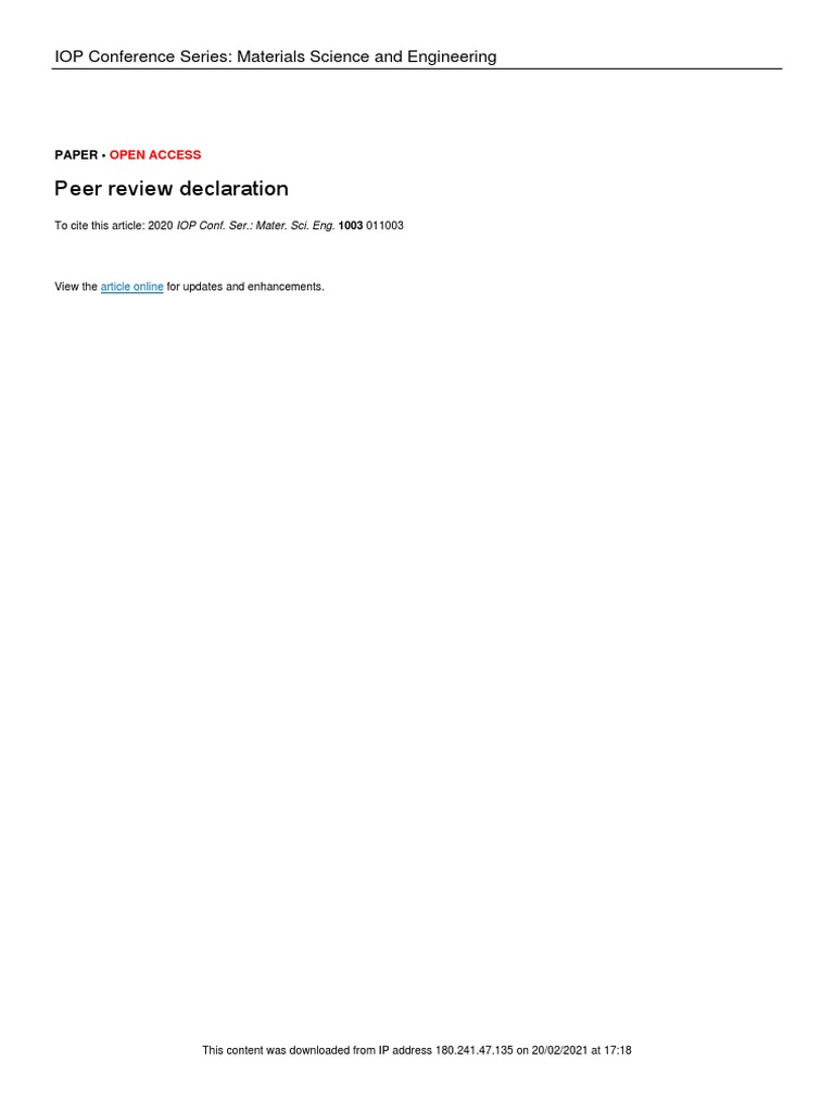 2020 IOP Conf. Ser. Mater. Sci. Eng. 1003 011003 | PDF