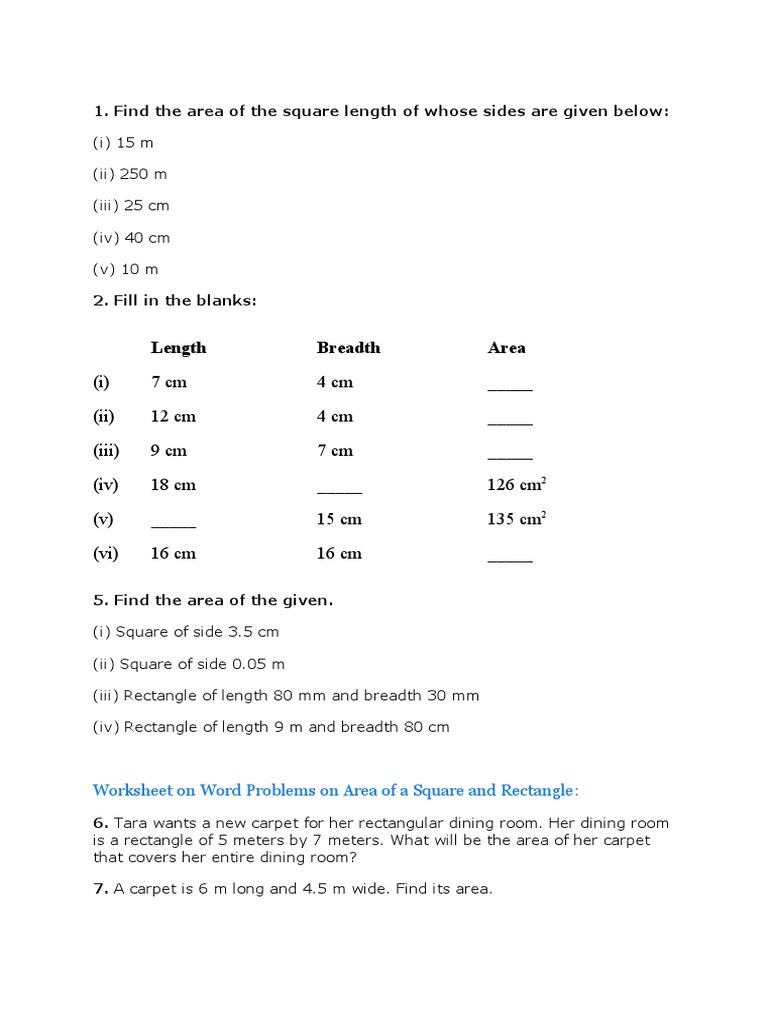Area Peri | PDF | Length | Area