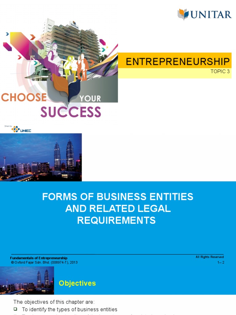 Topic 3 - Forms of Business Entities Related Legal Requirements | PDF ...