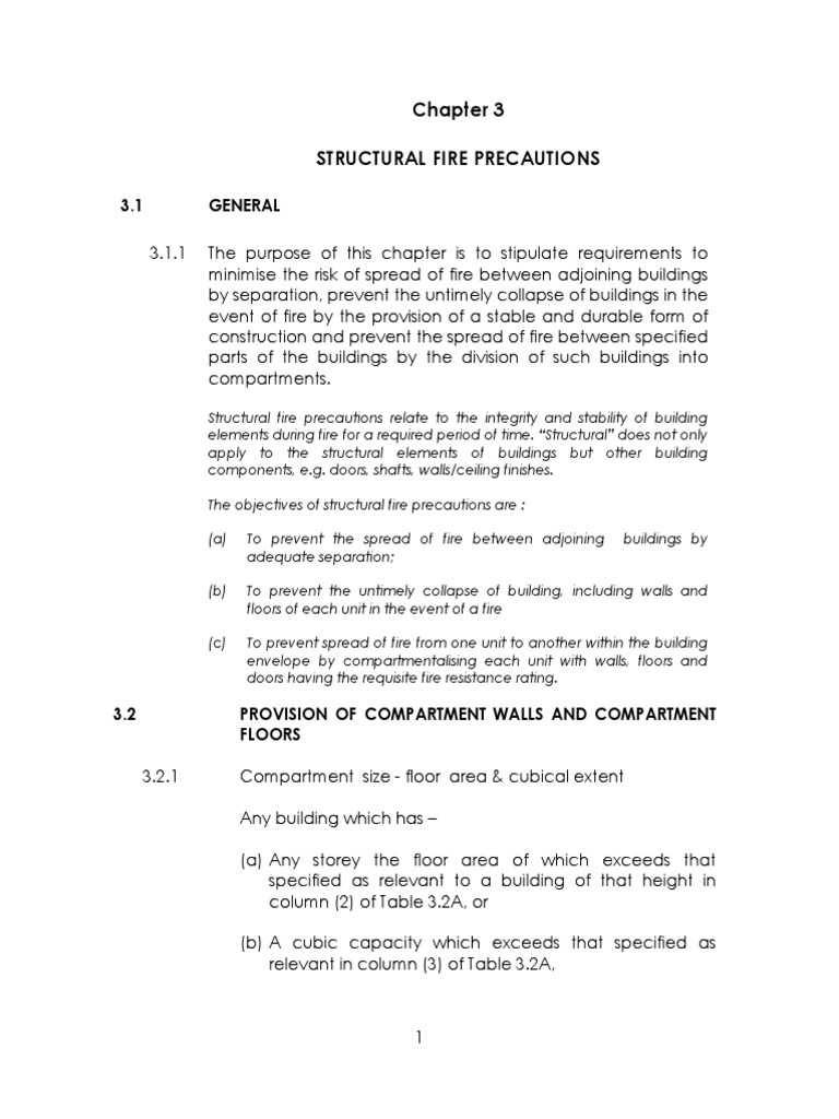 Requirements for Compartmentation and Structural Fire Precautions in ...