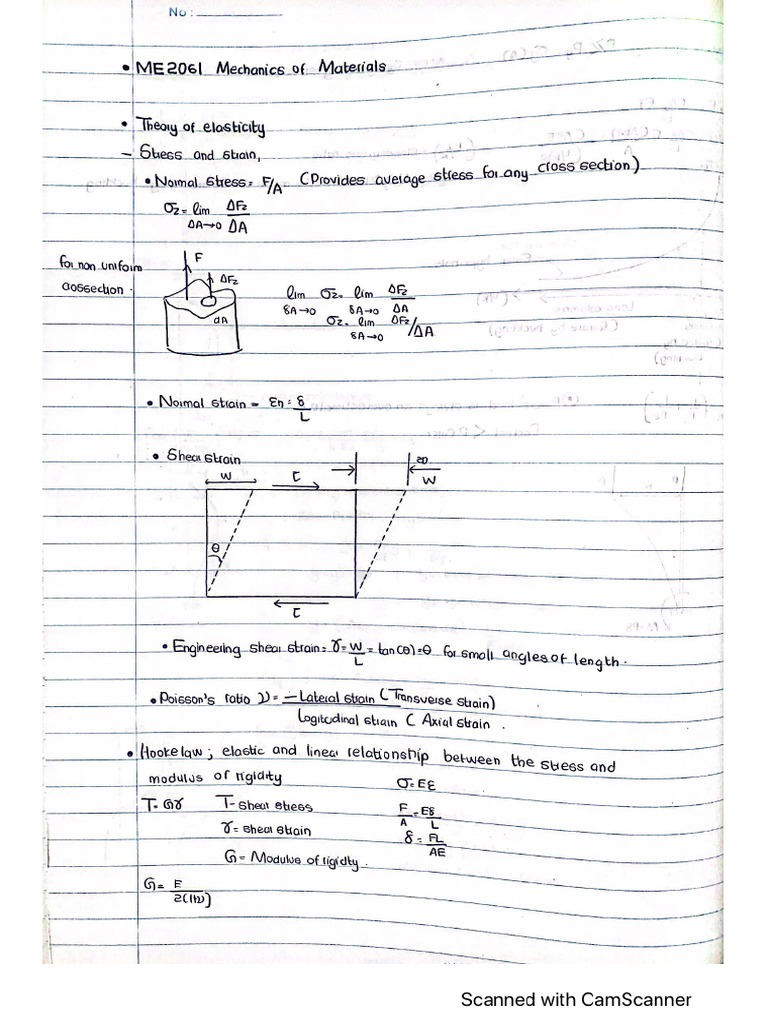 Mechanics of Materials II-Note | PDF