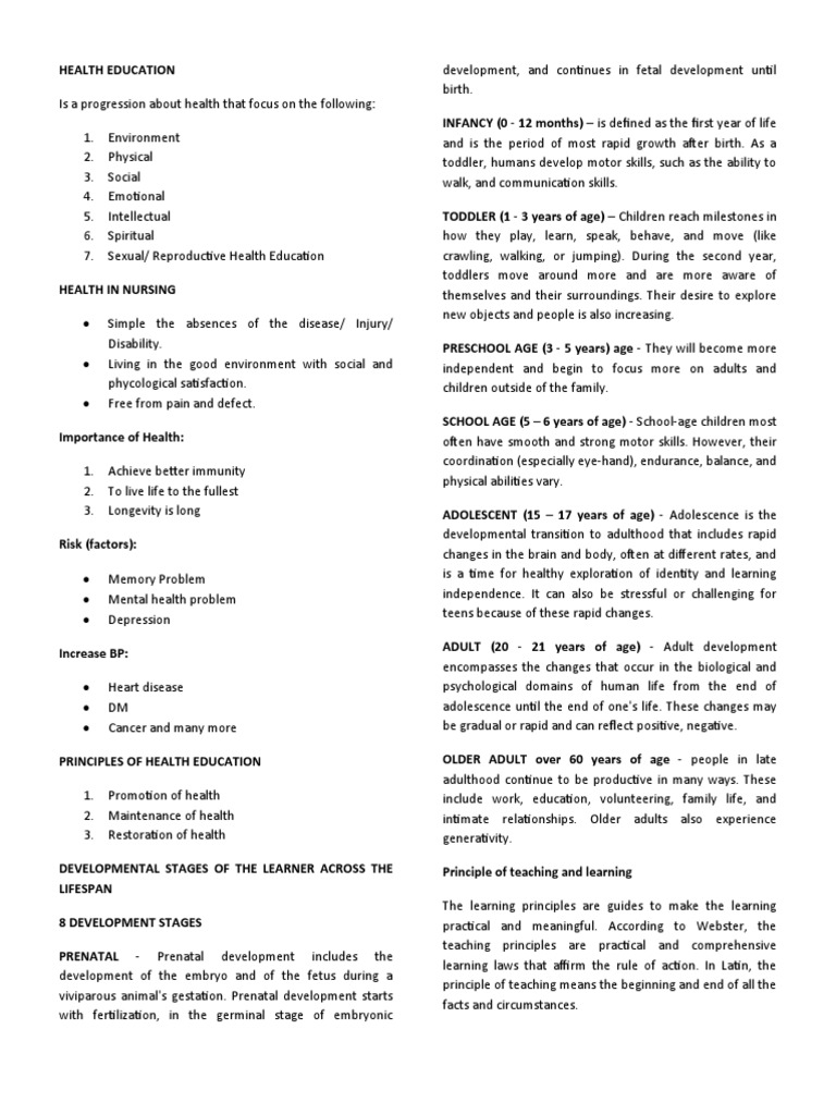 NCM 102 Reviewer | PDF | Learning | Adolescence