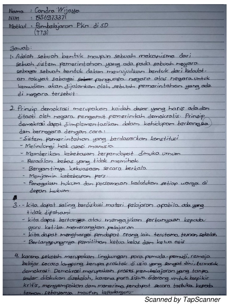 TT3 - Pembelajaran PKN Di SD - Candra Wijaya - 856973371 | PDF