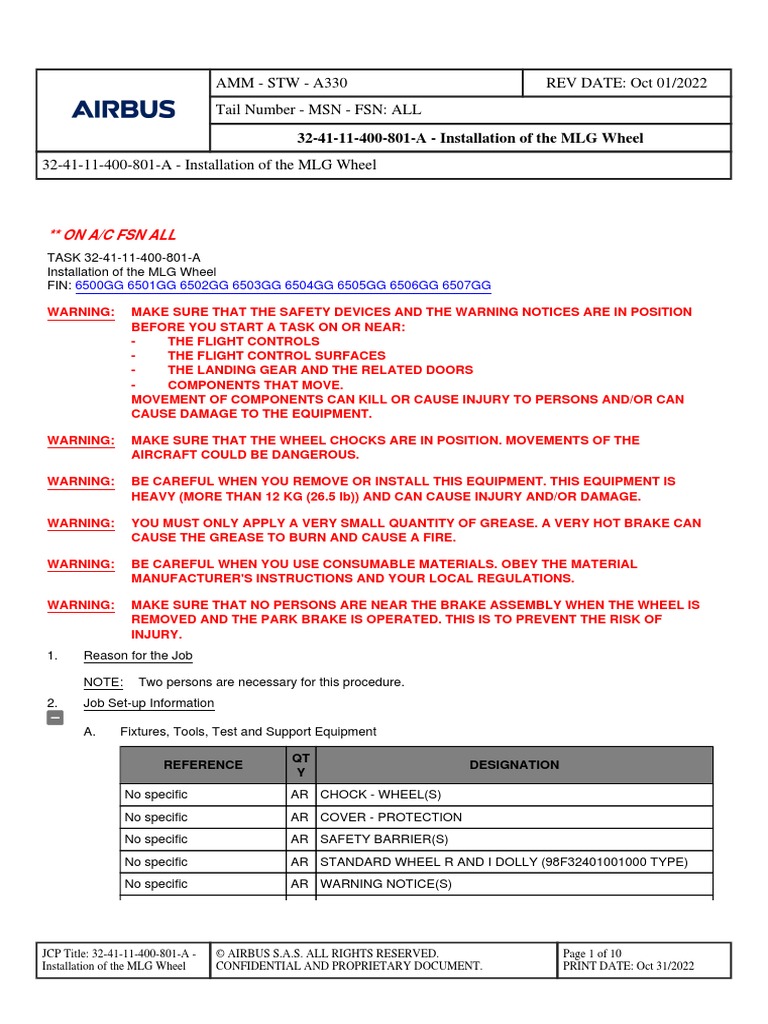 32-41!11!400-801-A - Installation of The MLG Wheel | PDF | Nut ...
