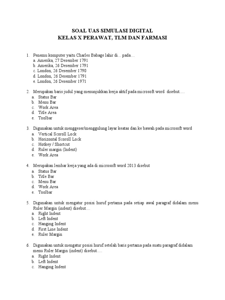 Soal Simdig Desember 2022 | PDF
