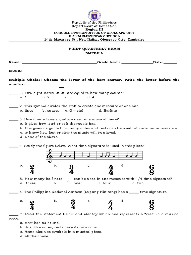 Mapeh 6 Quarterly Exam | PDF | Pixel | Surgery