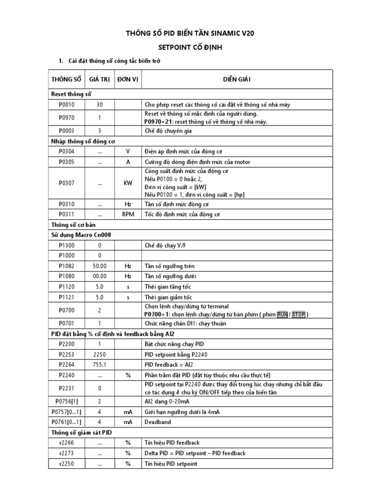 Pid - Tốc Độ Cố Định v20 | PDF