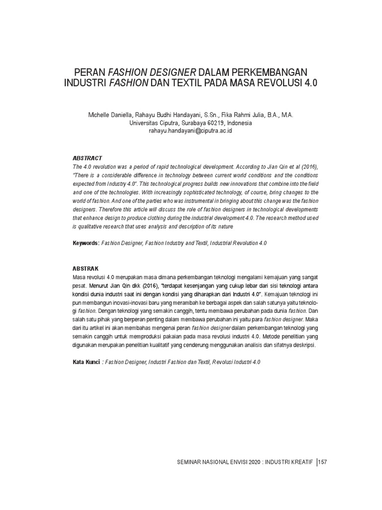 Peran Fashion Designer Dalam Perkembangan Industri Fashion Dan Textil ...