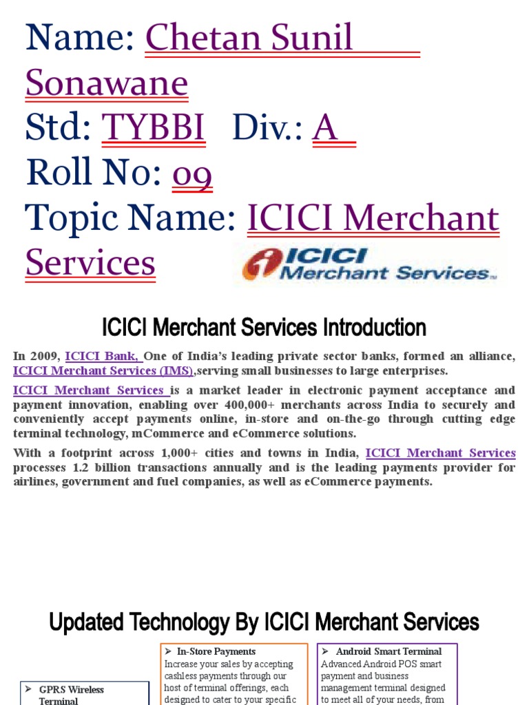 ICICI Merchant Services Introduction and Technology Updates | PDF ...