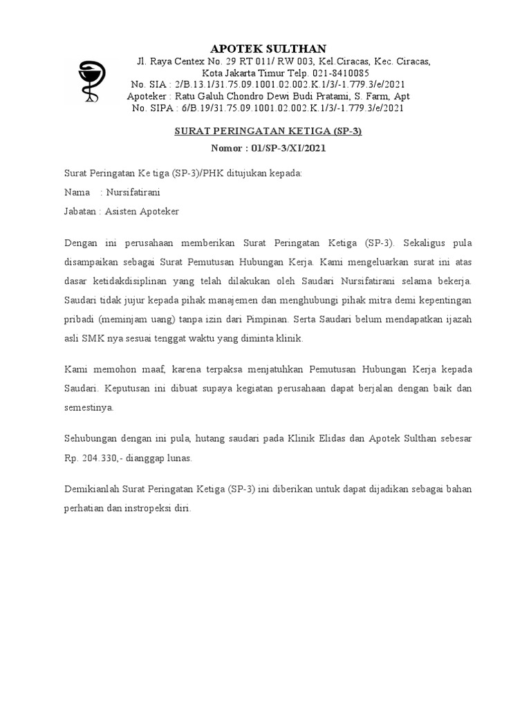 Surat Peringatan | PDF