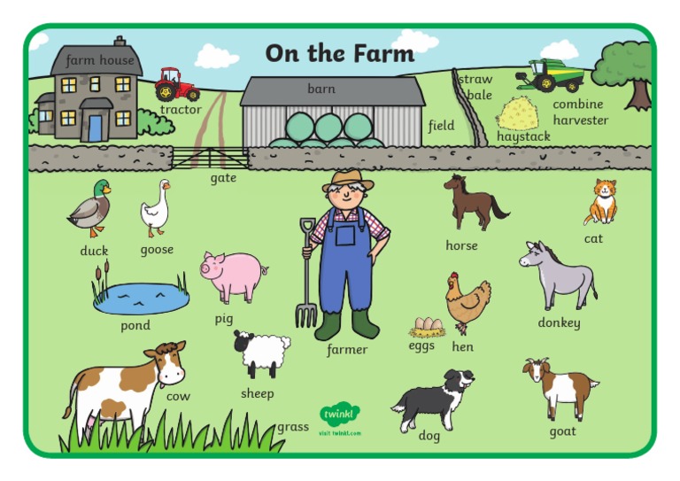 T T 5593 On The Farm Scene Word Mat Ver 1 | PDF