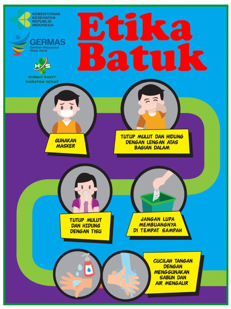 Poster Etika Batuk Dan Cuci Tangan Fix Print | PDF
