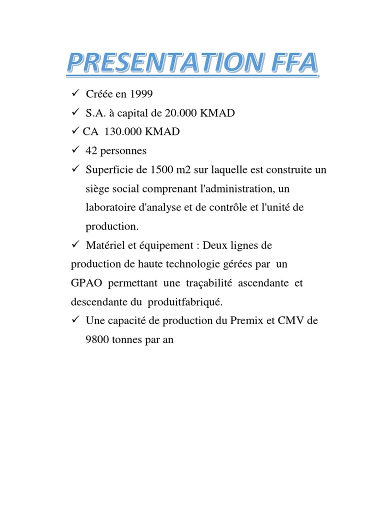 Formulation et Production de Premix Allix | PDF | Alimentation animale ...