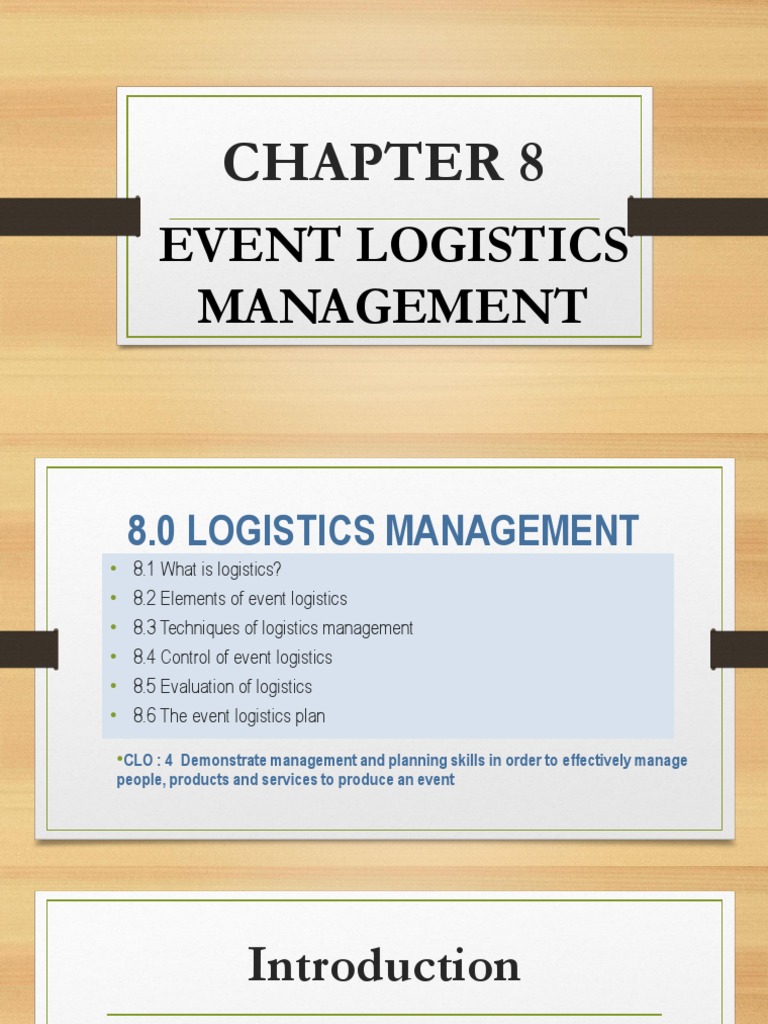 CHAPTER 8 Event Logistics Management Ed | PDF | Formula One | Formula Racing