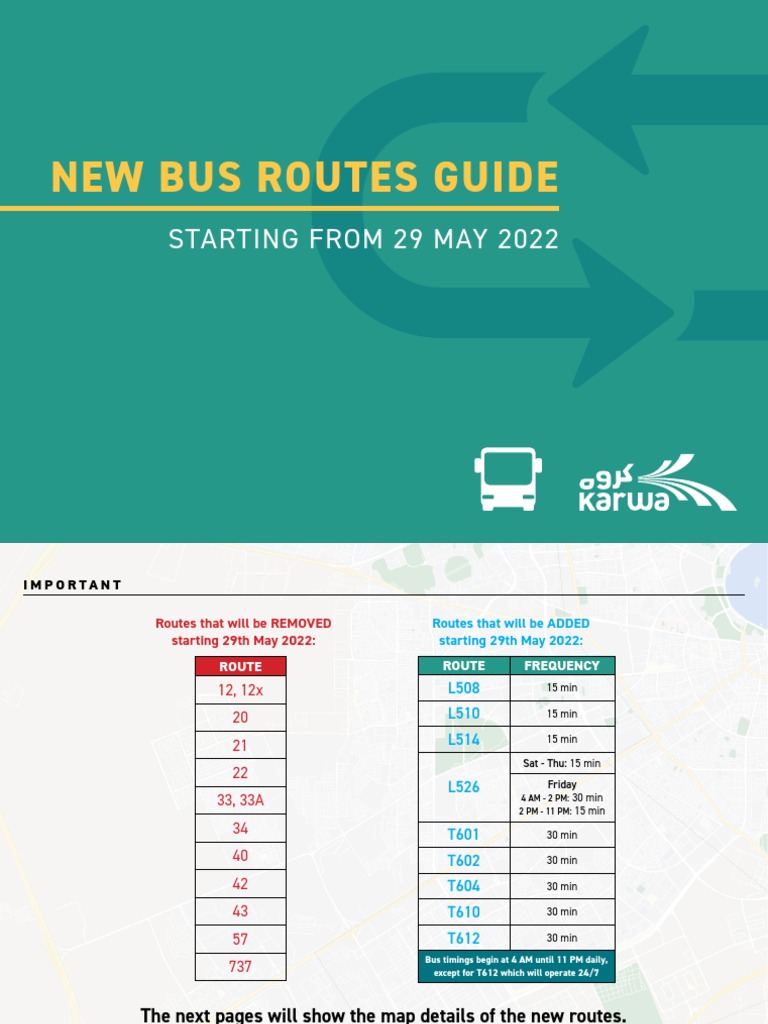 New Bus Routes Map Guide - 052022 - TT | Download Free PDF | Land ...