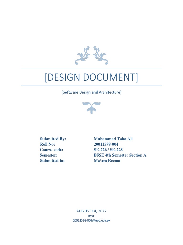 Design Document (SDA) Sec A | PDF | Unified Modeling Language | Object (Computer Science)
