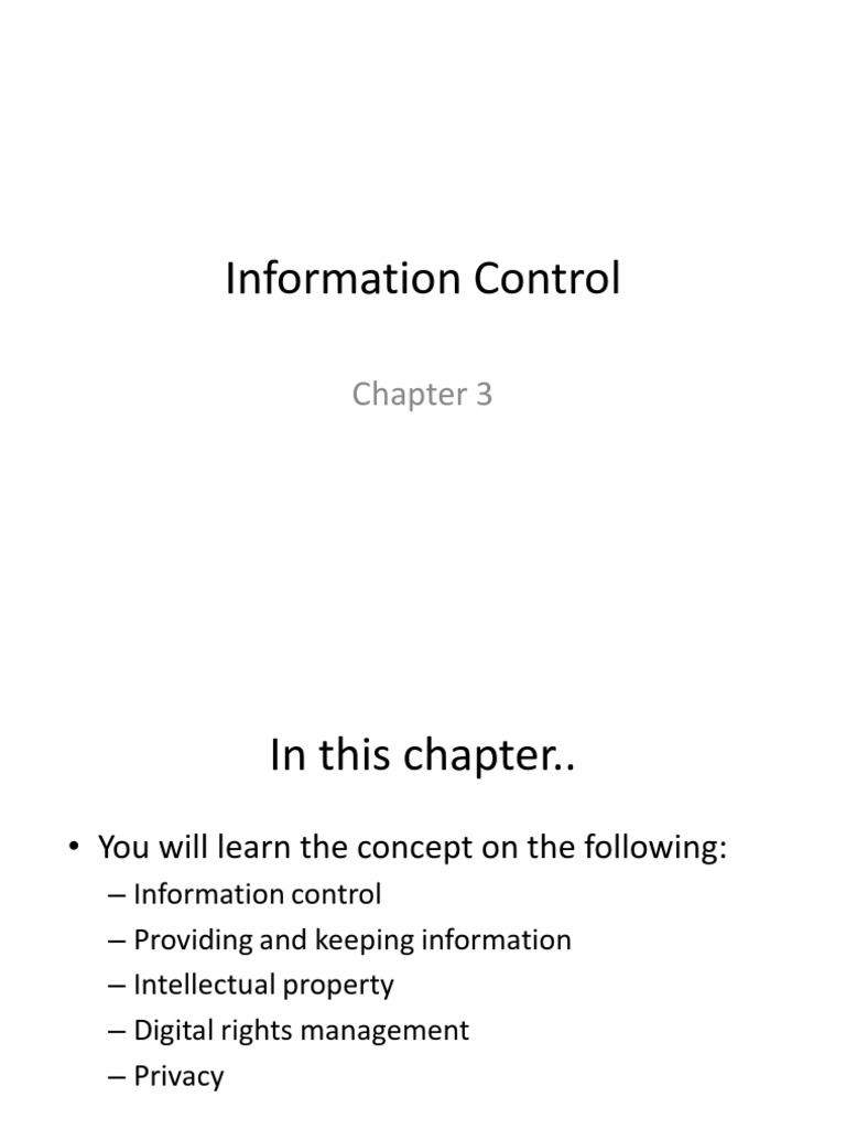 Chapter3 Information Control | PDF | Intellectual Property ...