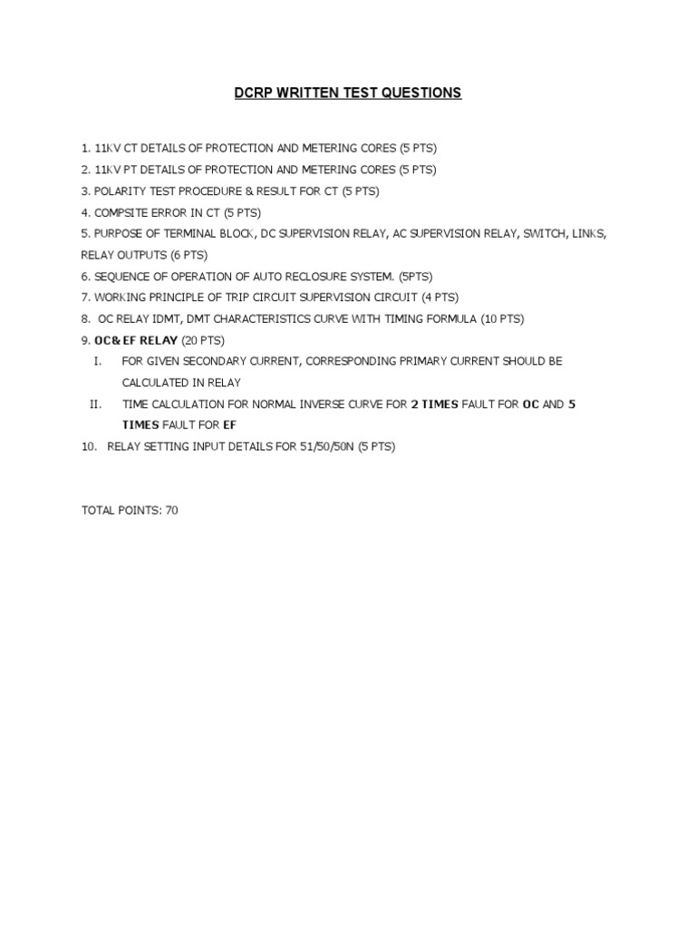 DCRP Written Test Questions | PDF