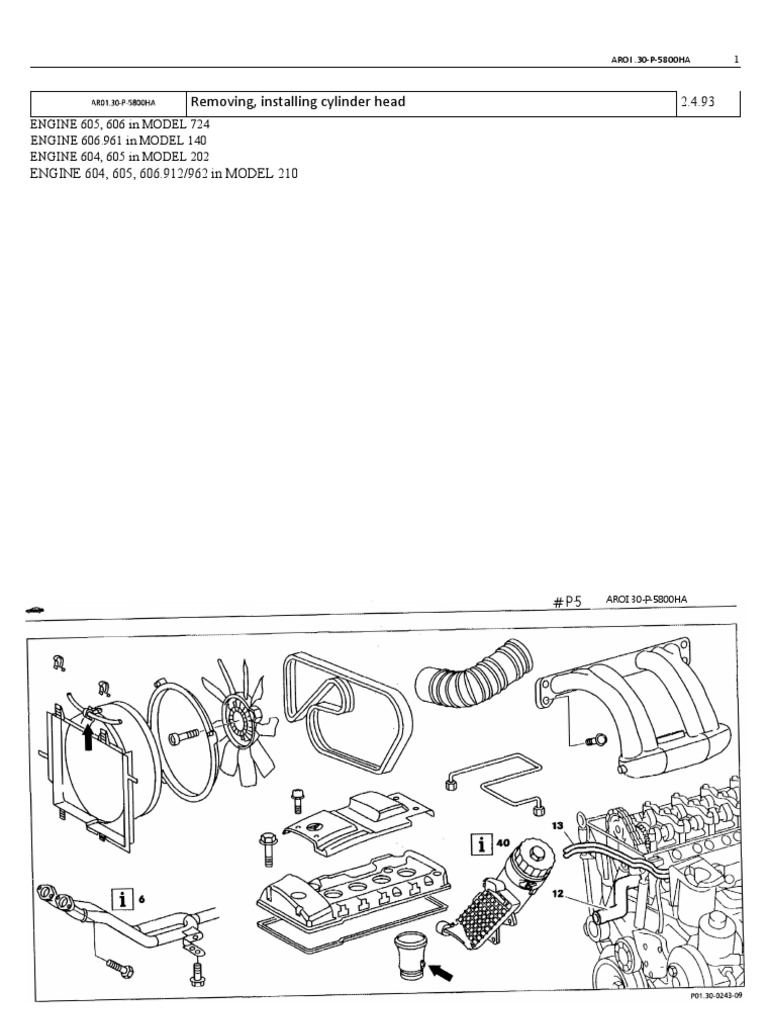 Removing, Installing Cylinder Head: ENGINE 605, 606 in MODEL 724 ENGINE ...