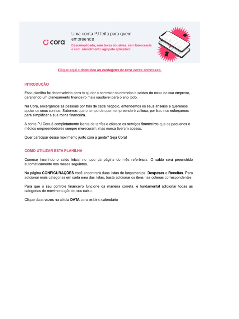 Controle Financeiro Empresarial Cora | PDF | Empréstimos | Economias