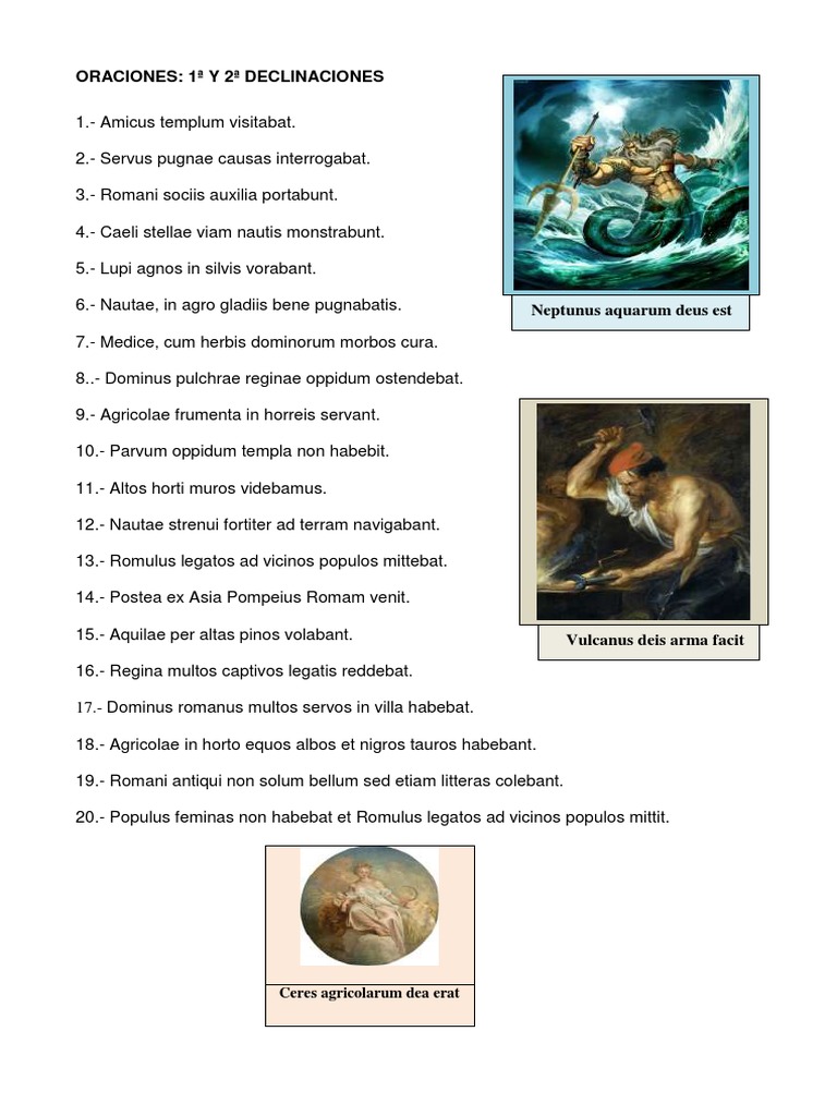 2 y 1 Declinaciones - Oraciones | PDF
