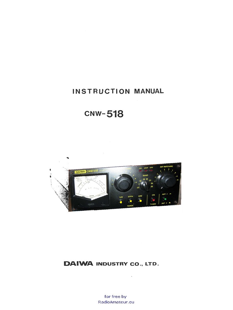 Daiwa Cnw-518 User Ik8tea | PDF