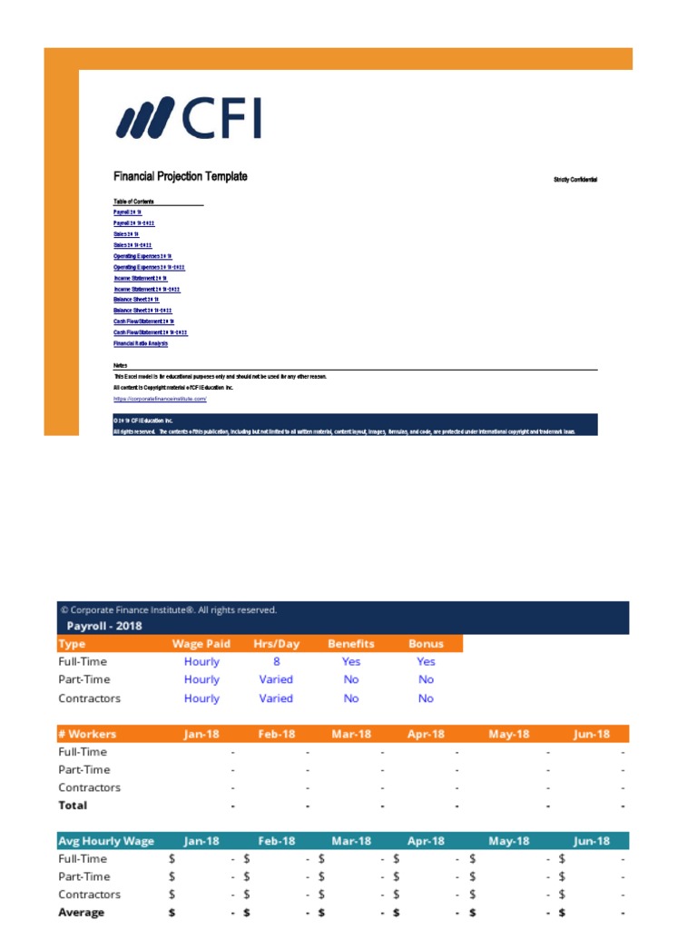 Financial Projection Template | PDF | Government Finances | Taxes