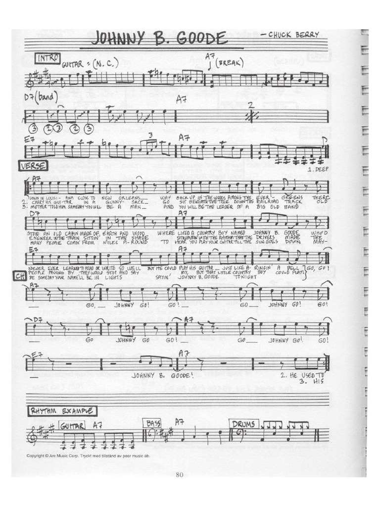 Johnny B Good Chuck Berry Pdf