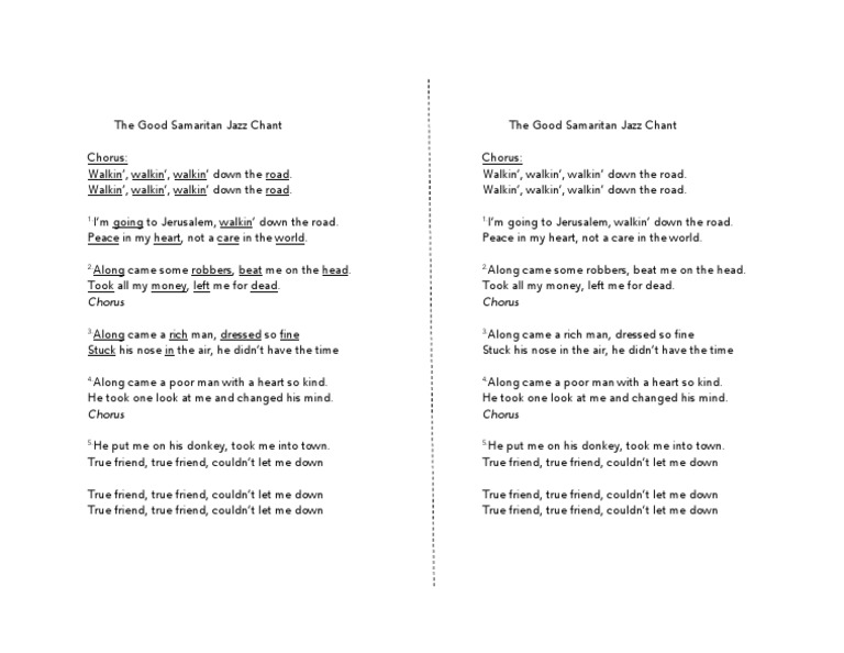 l1 - Good Samaritan Jazz Chant | PDF