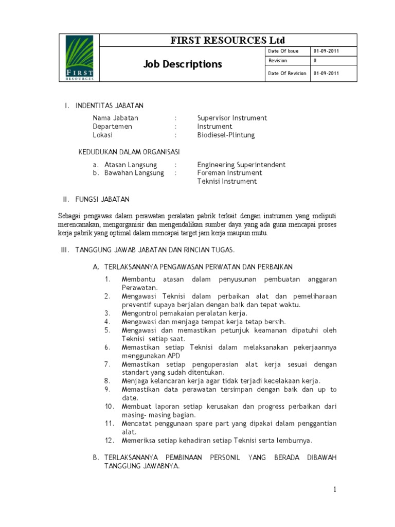 MAINTENANCE SUPERVISOR RESPONSIBILITIES | PDF