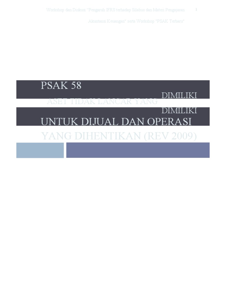 PSAK 58 - Aset Tidak Lancar | PDF