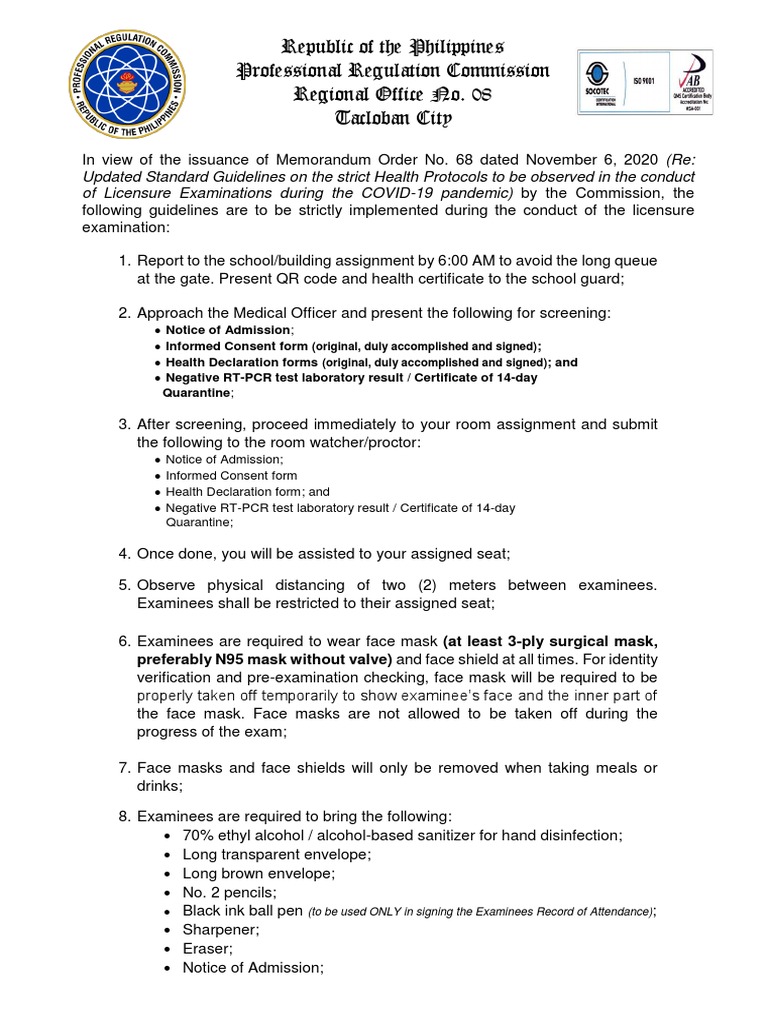 Updated Tac-Exam Guidelines | PDF | Medicine | Public Health