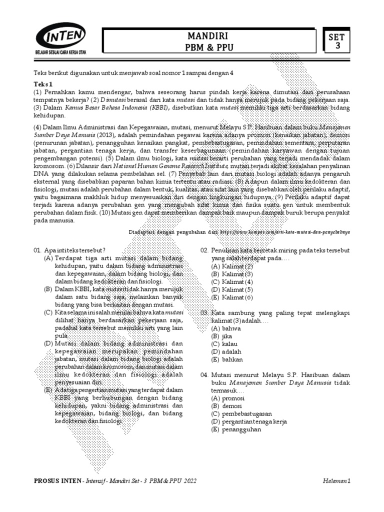 Mandiri Pbm-Ppu 3 | PDF