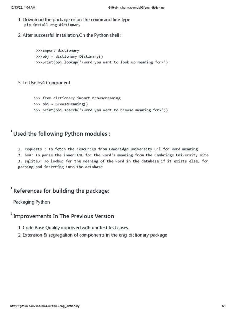 GitHub - Sharmasourab93 Eng Dictionary | PDF